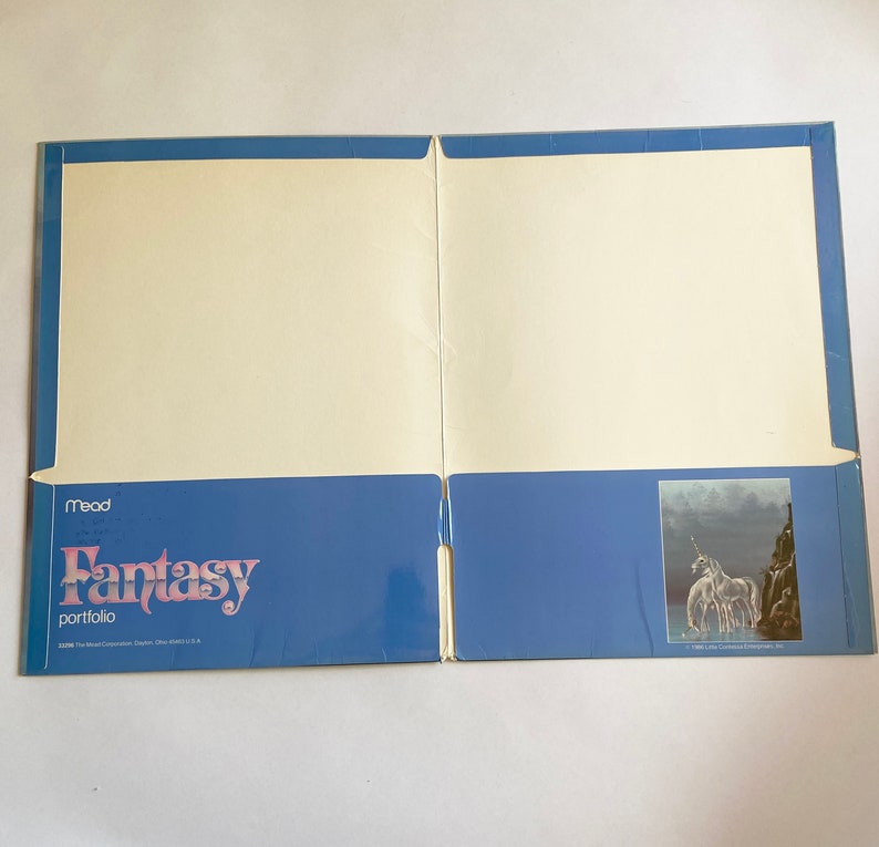 90s Unicorn and Undersea Turtle School Vintage Folders 1990s School ...