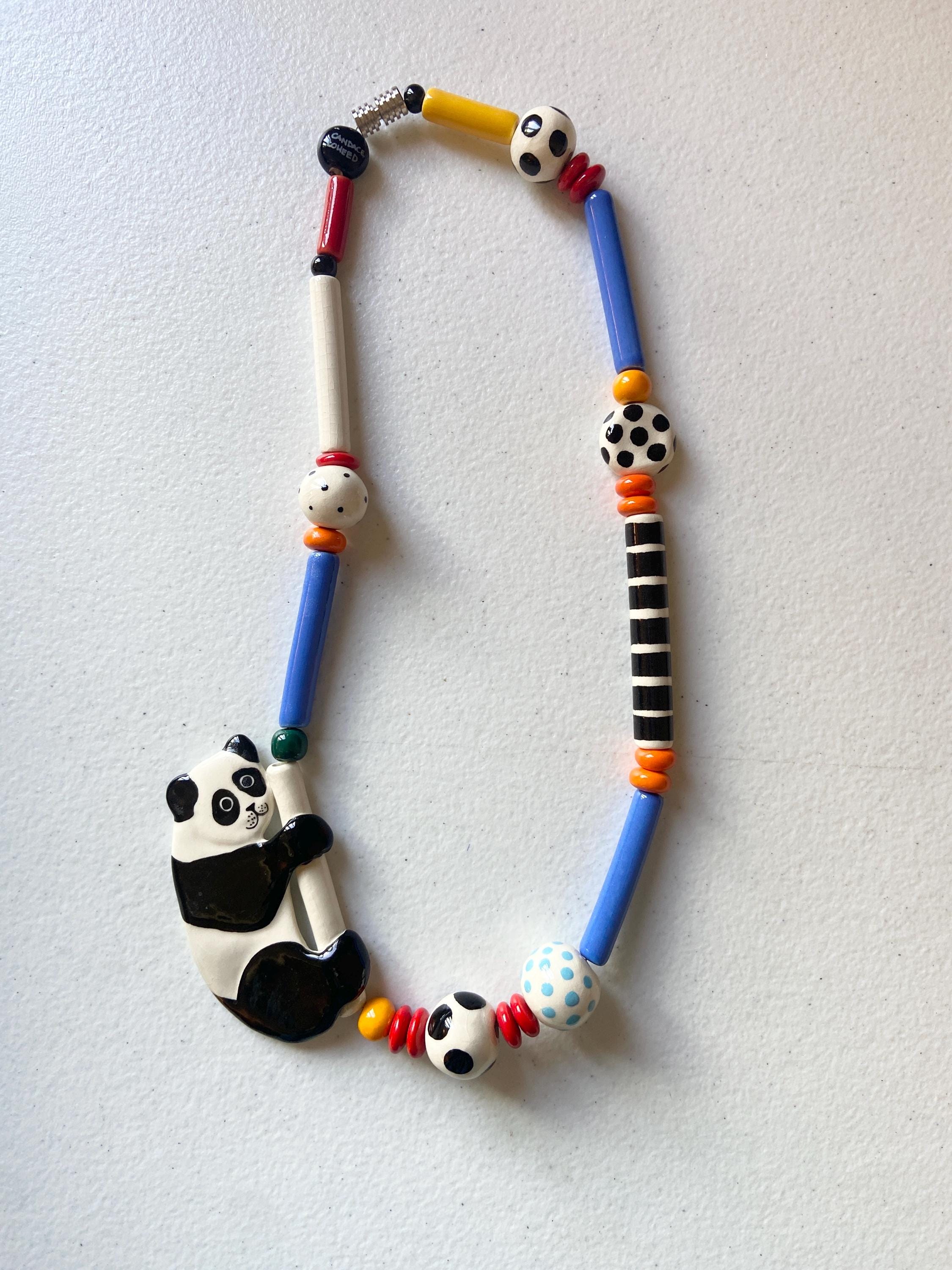 Candace Loheed Vintage Ruby Z Panda Ceramic Necklace - Etsy