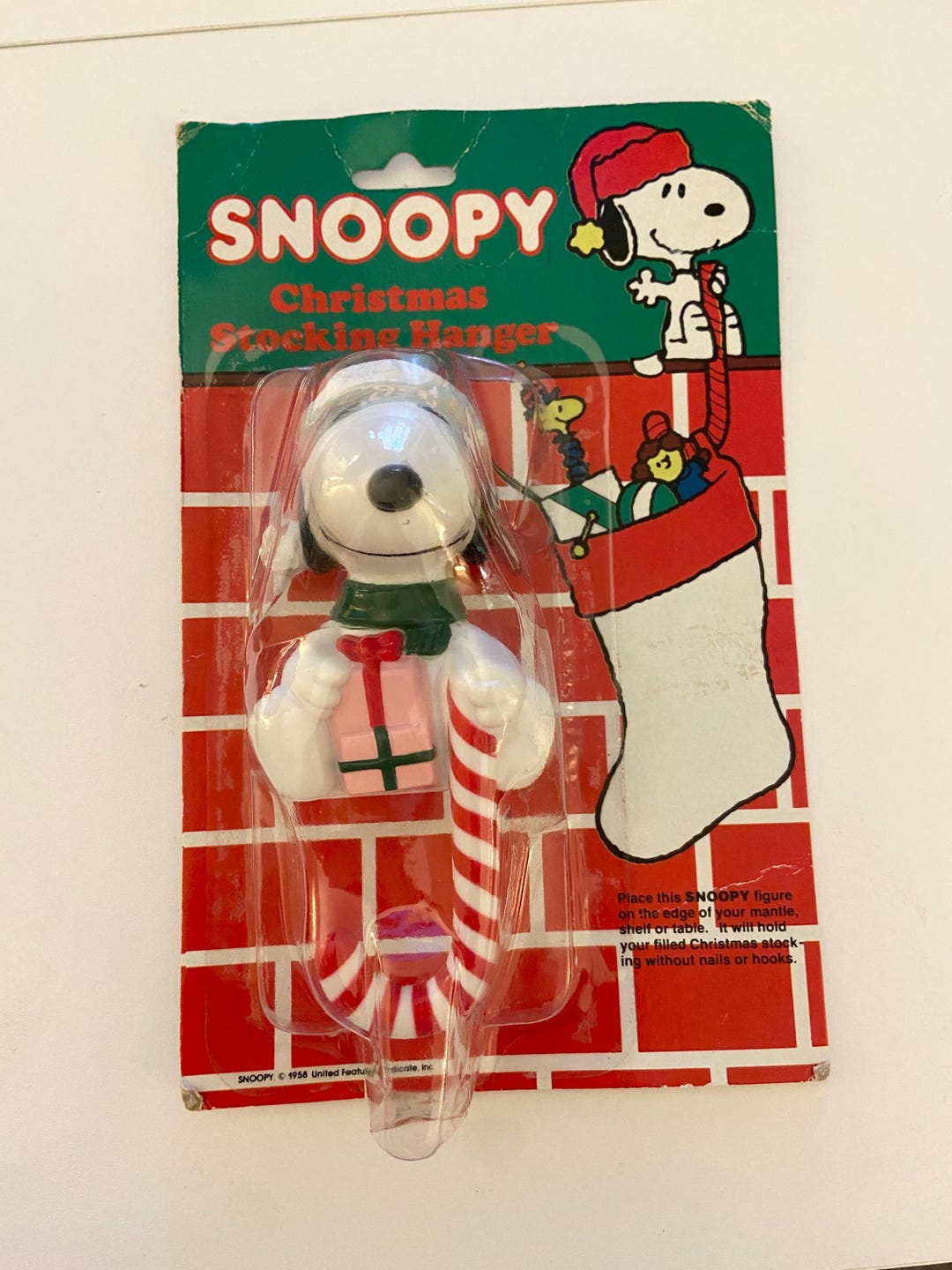 Vintage Snoopy Peanuts Christmas Stocking Hanger - Etsy