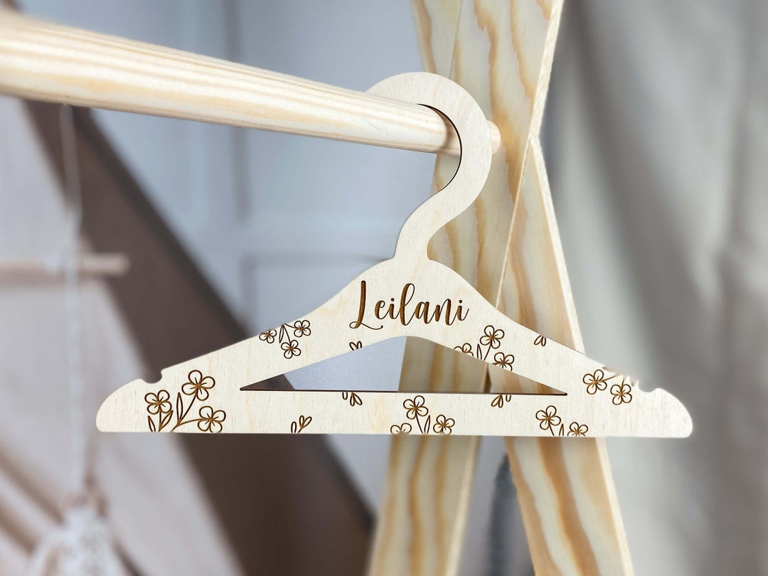 Personalized Wooden Hanger, Baby's Closet Organizers, Plastic Free Gift ...