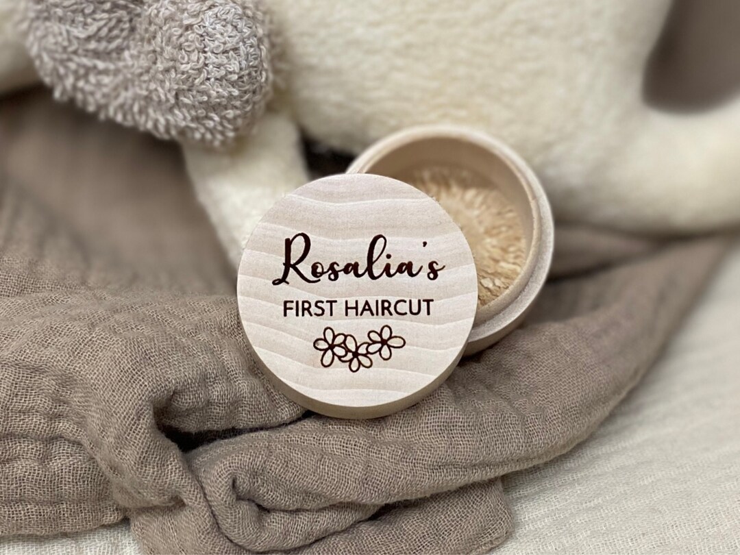 Tiny Treasures: Small Floral Baby Hair Keepsake Wooden Box, First ...