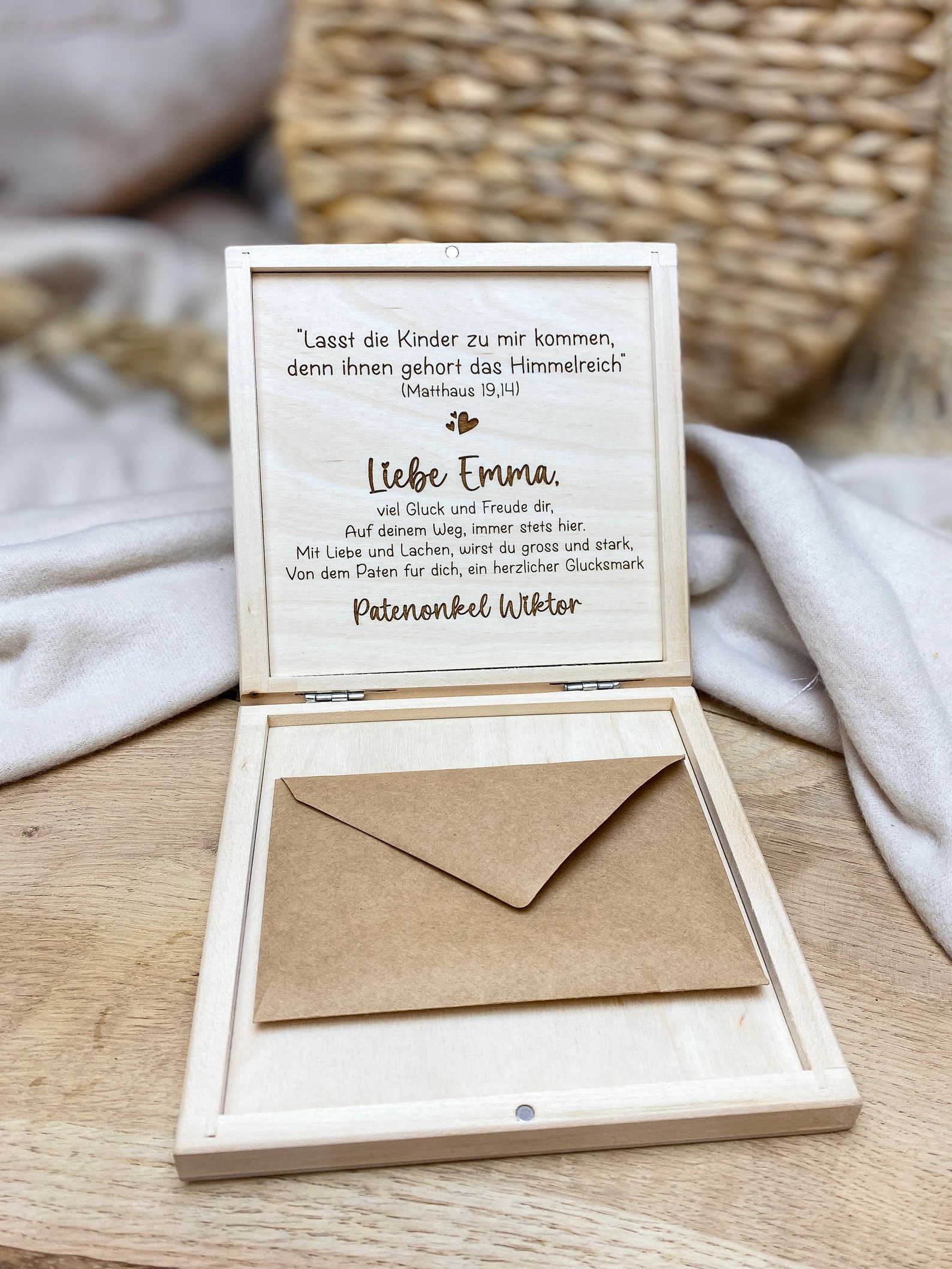 Personalized Money Gift Holder, Cash Baptism Gift Box With Custom Text ...
