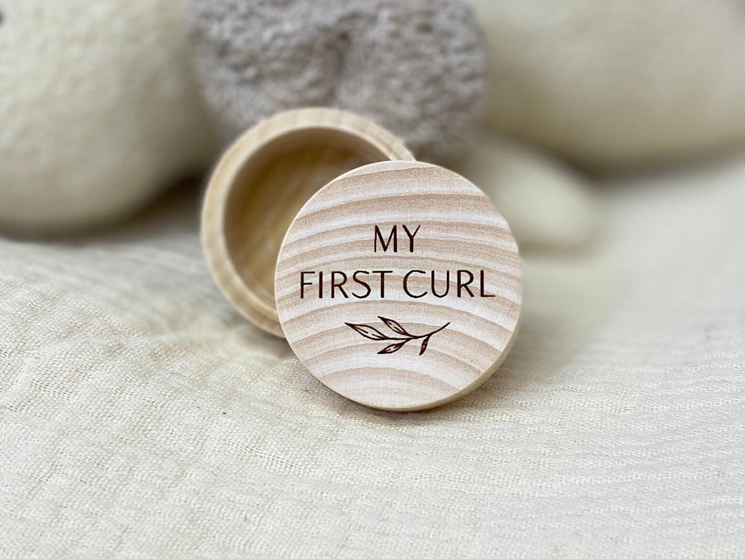 Baby First Haircut Keepsake Box, Wooden Trinket Cassette, First ...