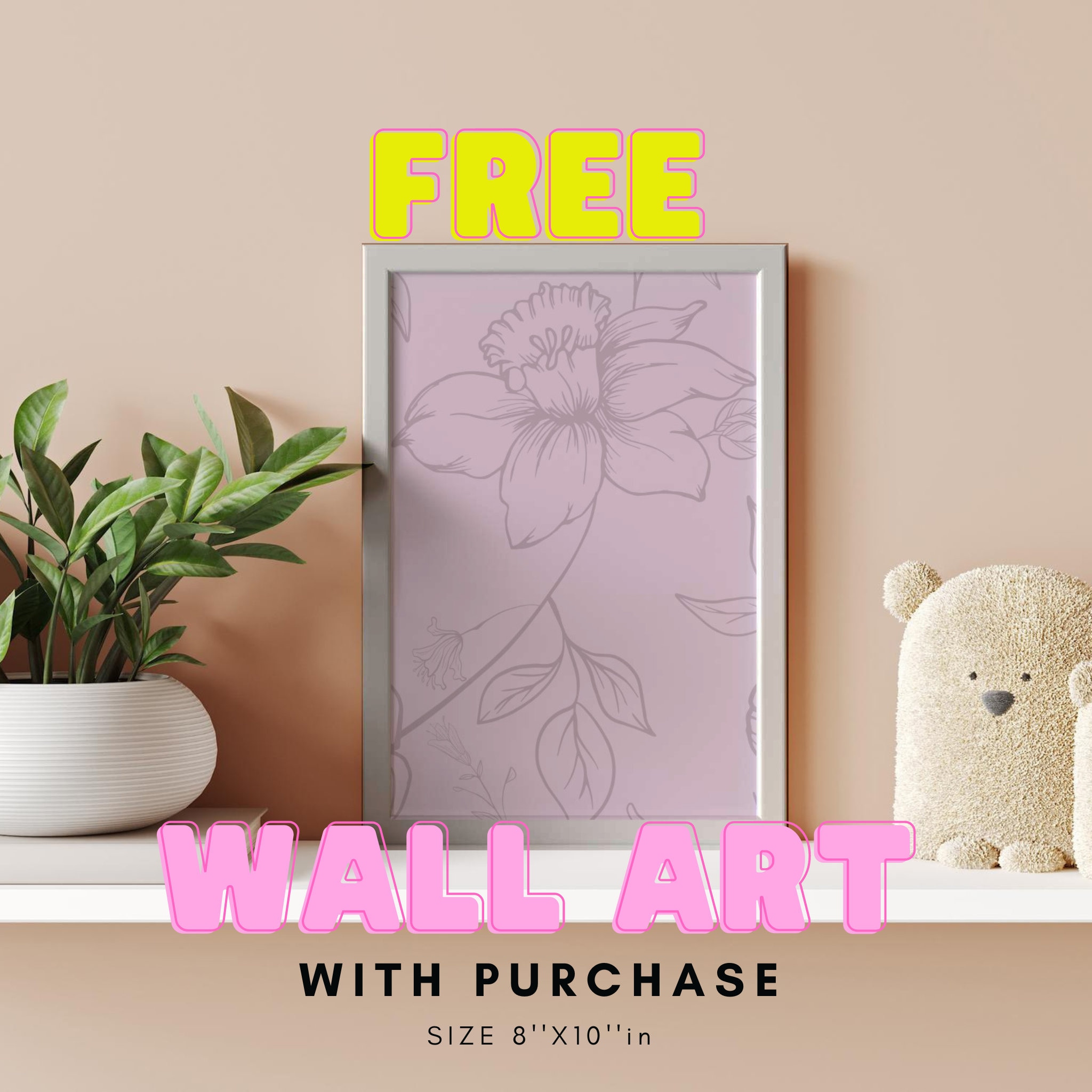 Light Pink Floral Wallpaper Mural Peel and Stick Wallpaper,removable ...