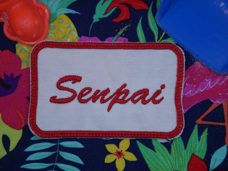 Senpai Name Tag Anime Embroidered Patch Sew On Iron On - Etsy