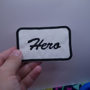 Hero Name Tag Machine Embroidered Patch, Sew On, Iron on Embroidery ...