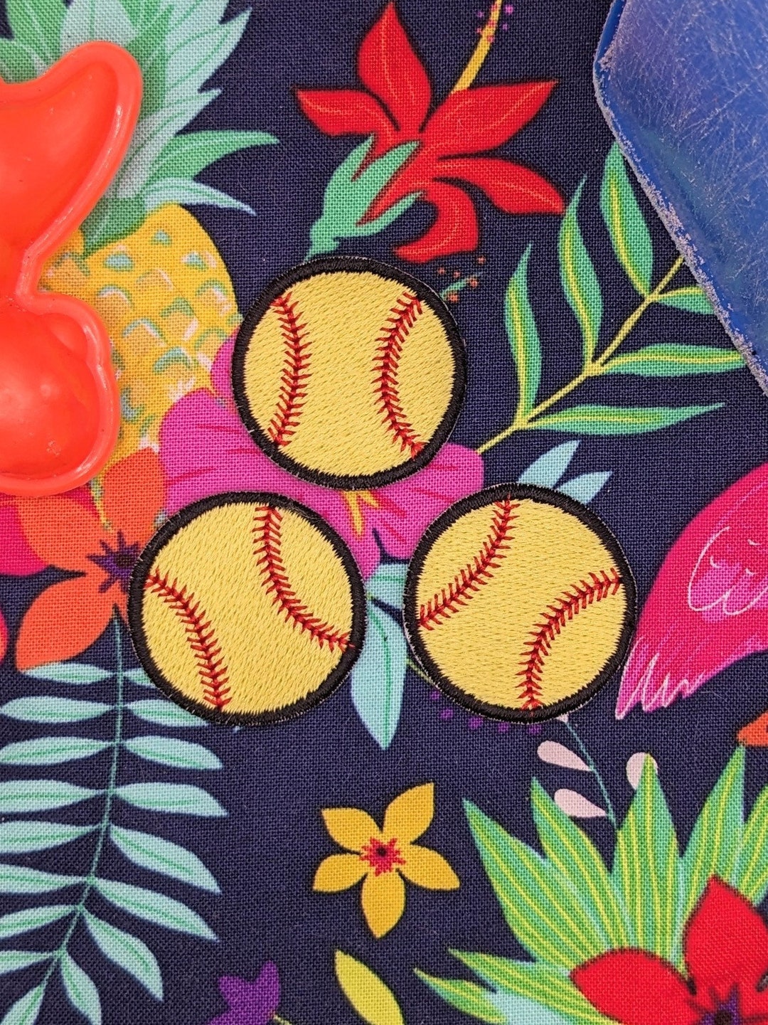 Softball Machine Embroidered Patches, Set of (3), Sports Theme, Soft ...