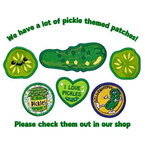 I Love Pickles Machine Embroidered Patch, Pickled Vegetable Food Fun, Iron On, Sew on Patch for ...