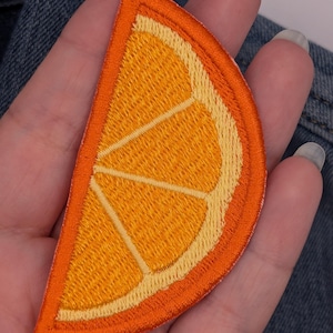 Orange Slice Patch Machine Embroidered Sew on Patch - Etsy