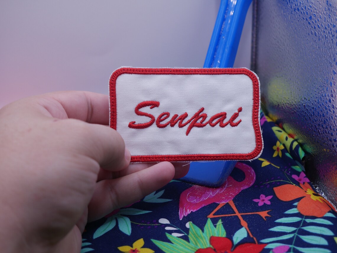 Senpai Name Tag Anime Embroidered Patch Sew On Iron On - Etsy