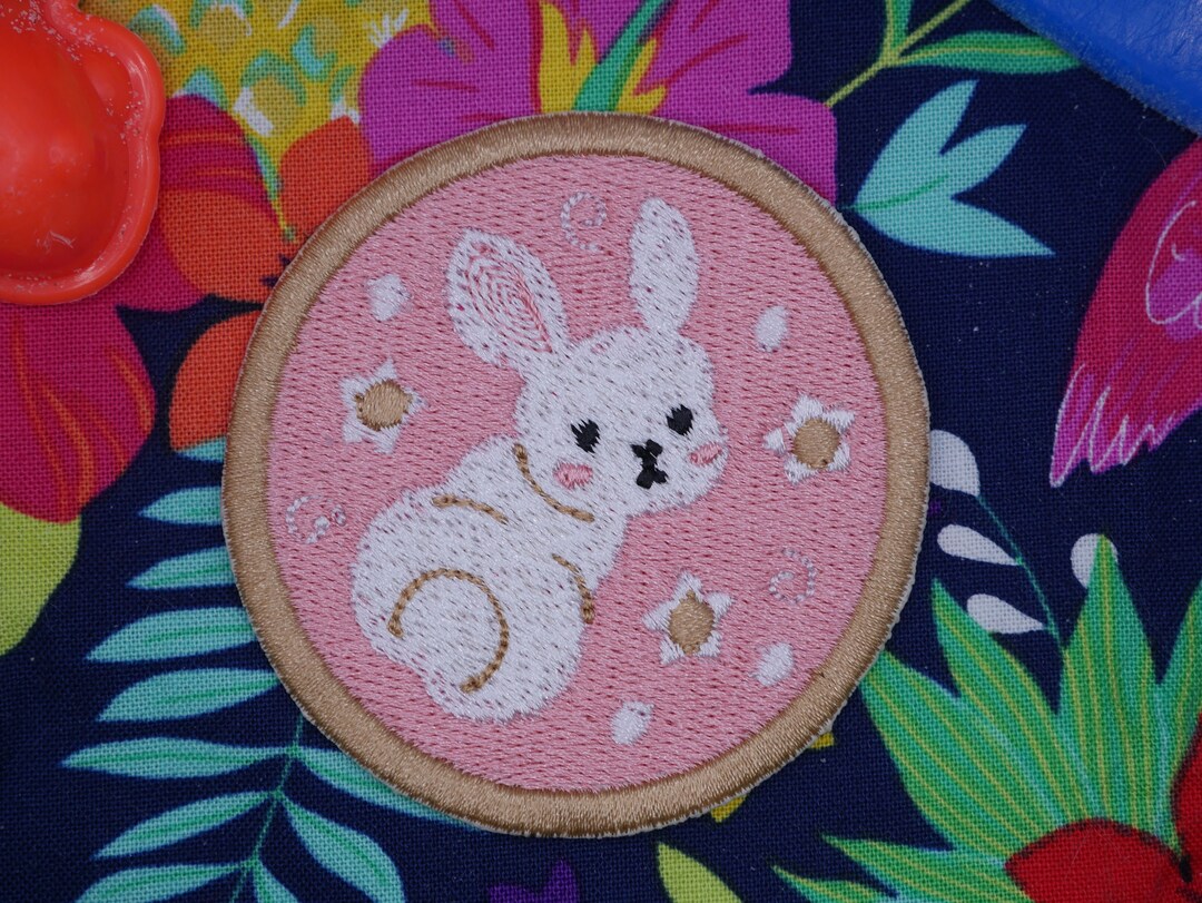Bunny Rabbit Machine Embroidered Patch Sew on Accessory for Clothes ...