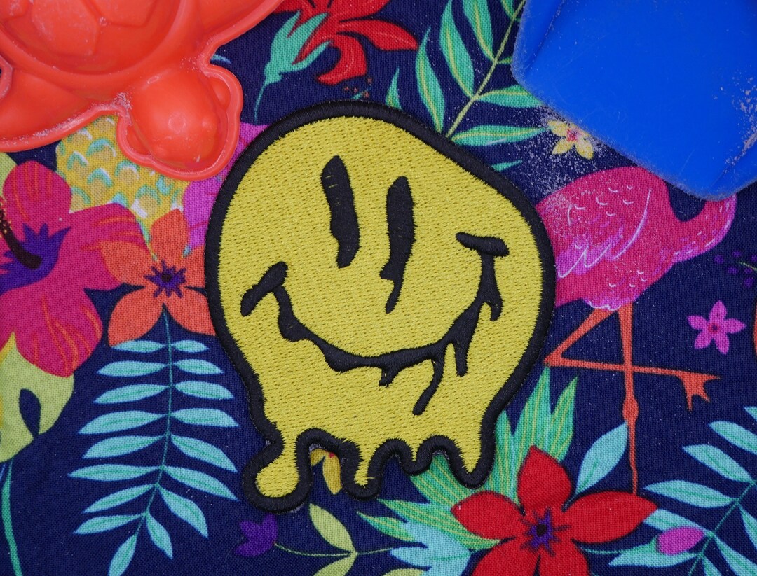 Melting Smiley Face Smile Embroidered Patch Sew Onto Clothing, Hats ...
