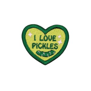 I Love Pickles Machine Embroidered Patch, Pickled Vegetable Food Fun Sew on Patch for Clothes ...