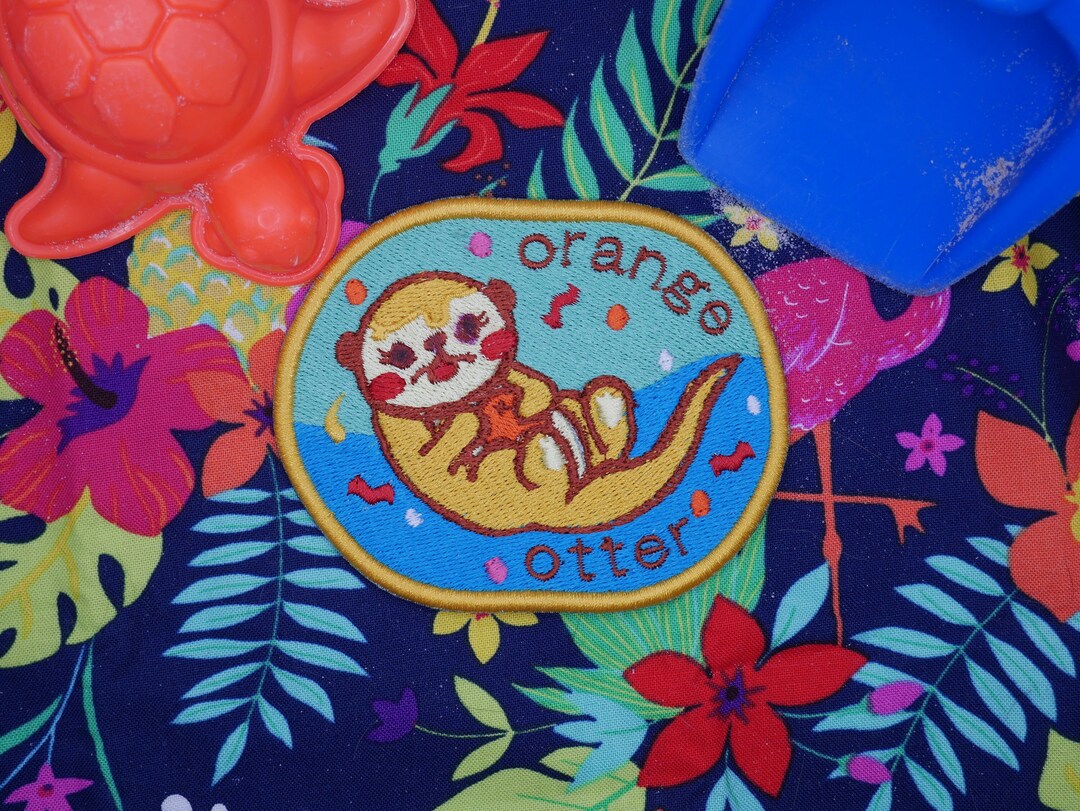 Cute Orange Otter Embroidered Patch, Sew on Patches for Jacket, Patches ...