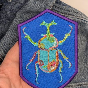 Japanese Stag Beetle Patch. Machine Embroidered Patch Sew Onto Bags ...