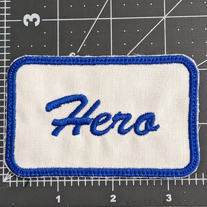 Hero Name Tag Machine Embroidered Patch, Sew on Embroidery Accessory ...