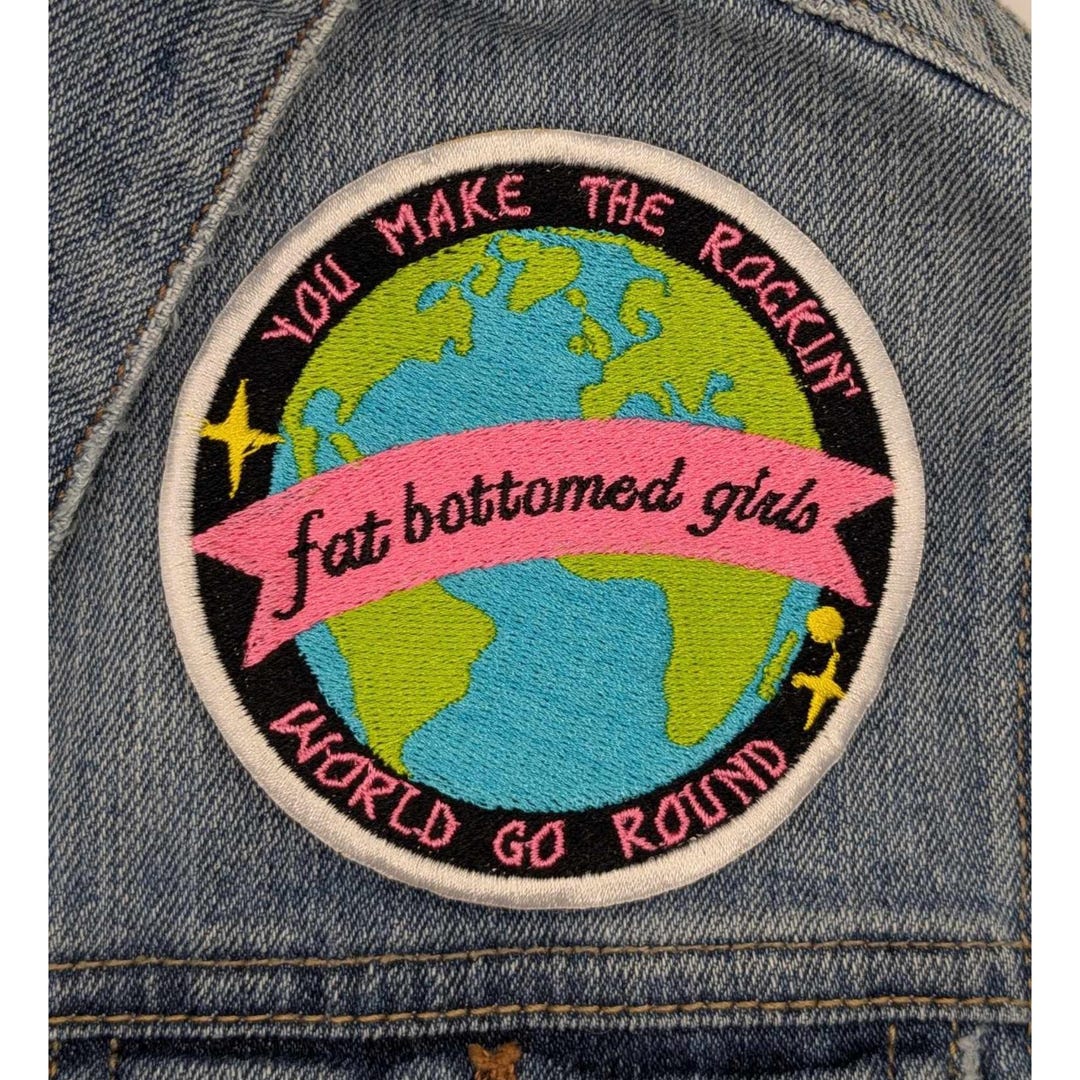 Fat Bottomed Girls Embroidered Patch Sew Onto Hats, Bags, Jackets and ...
