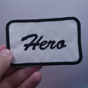 Hero Name Tag Machine Embroidered Patch, Sew on Embroidery Accessory ...