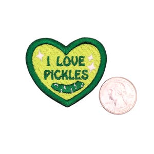 I Love Pickles Machine Embroidered Patch, Pickled Vegetable Food Fun ...