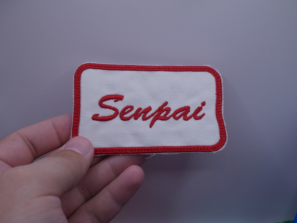Senpai Name Tag Anime Embroidered Patch Sew On Iron On - Etsy