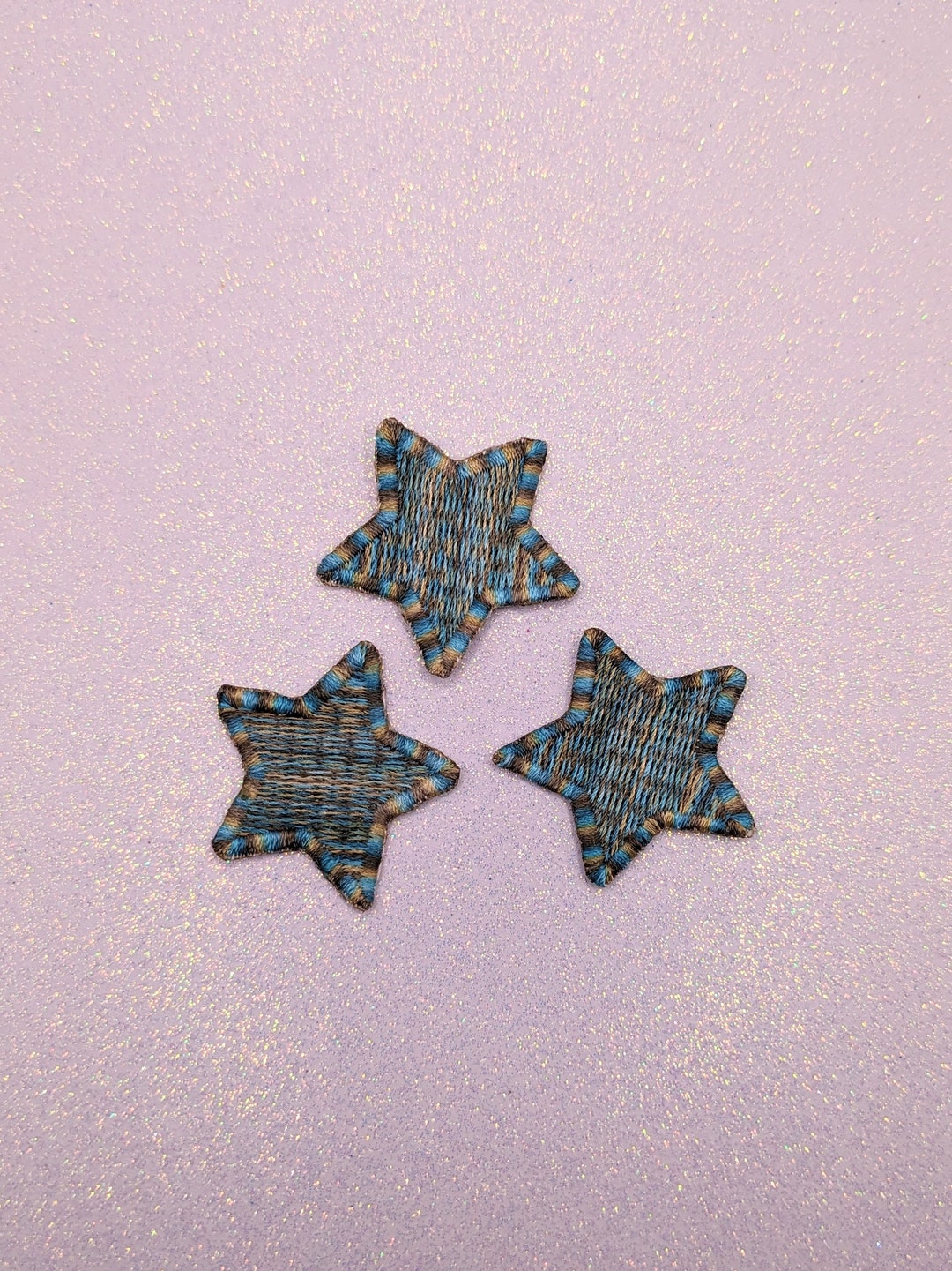 Three Cute Small Variegated Stars Machine Embroidered Patchs, Set of 3 ...