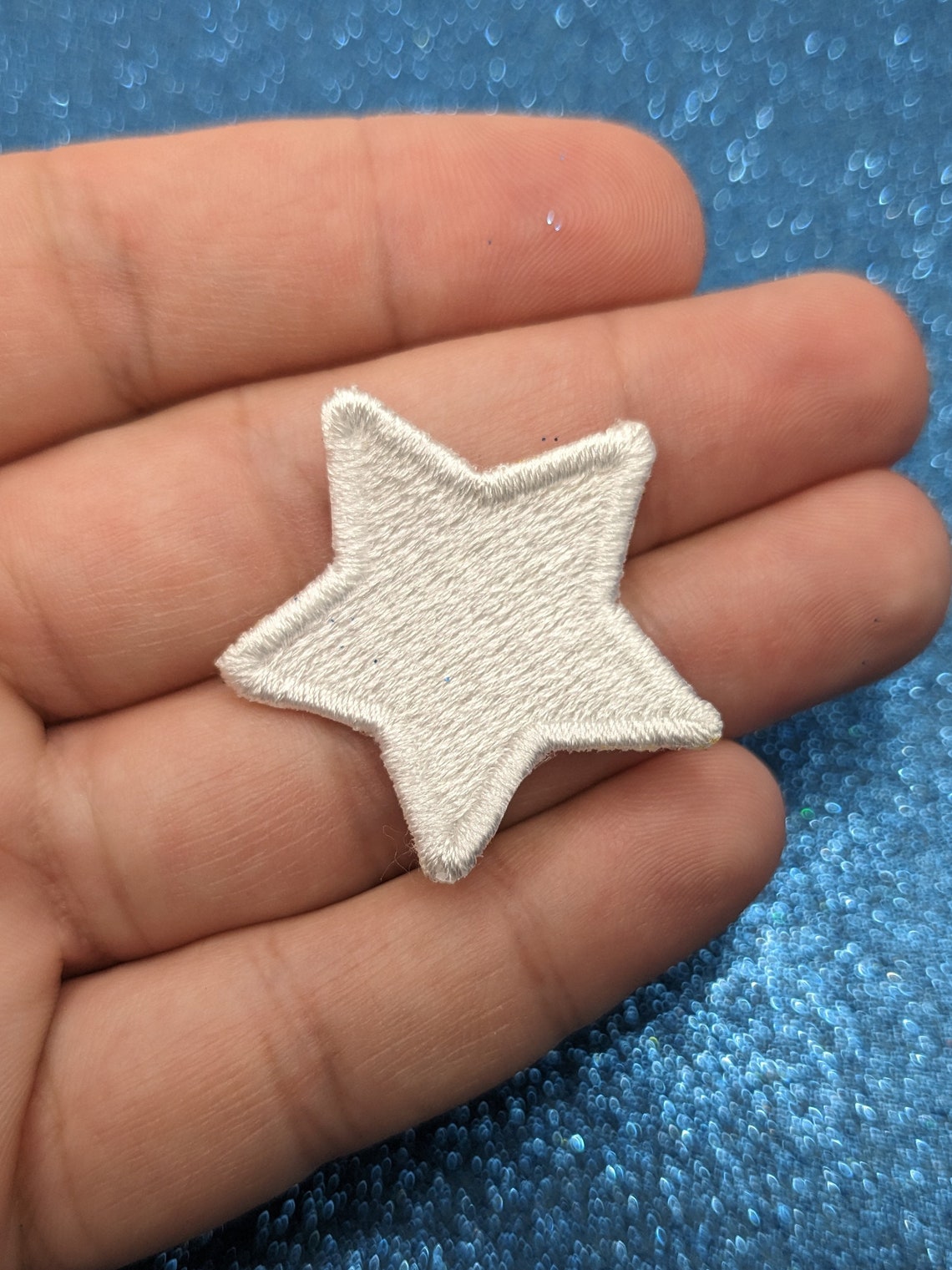 Three Cute Small White Stars Machine Embroidered Patchs, Set of (3) Sew ...