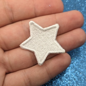 Three Cute Small White Stars Machine Embroidered Patchs, Set of (3) Sew ...