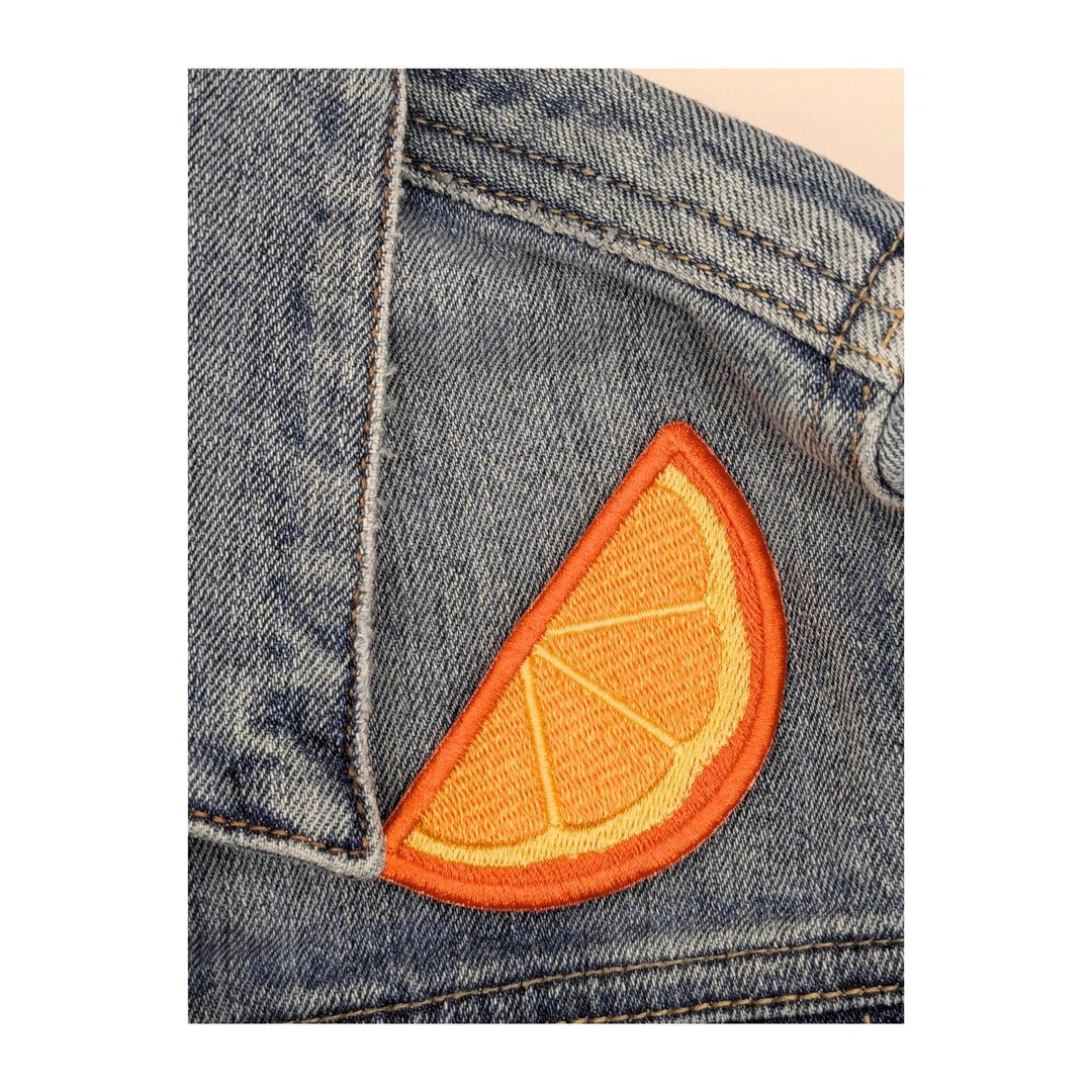Orange Slice Patch Machine Embroidered Sew on Patch - Etsy