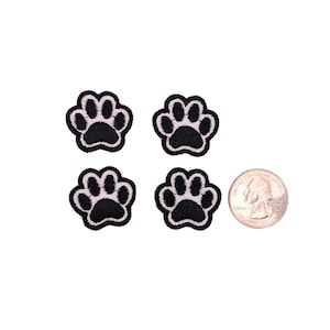 Paw Print Machine Embroidered Patch Set of Four Great to Sew Onto ...