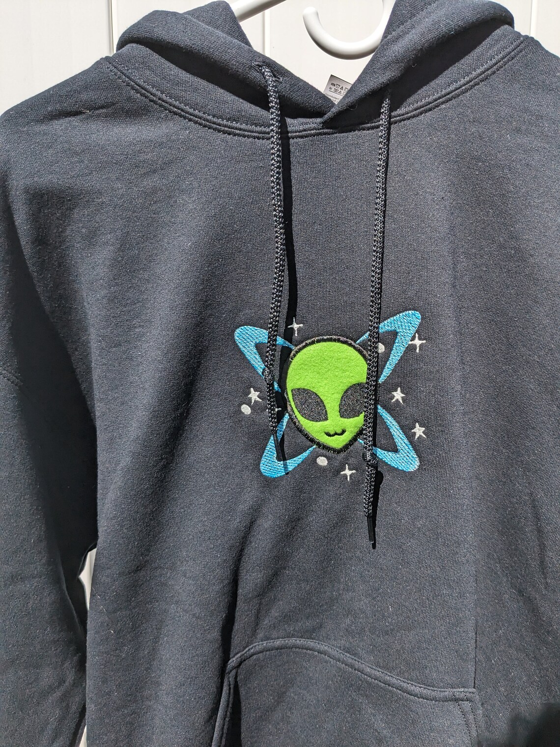 Cute Alien Extraterrestrial Embroidered Pullover Hoodie, Heavy Cotton ...