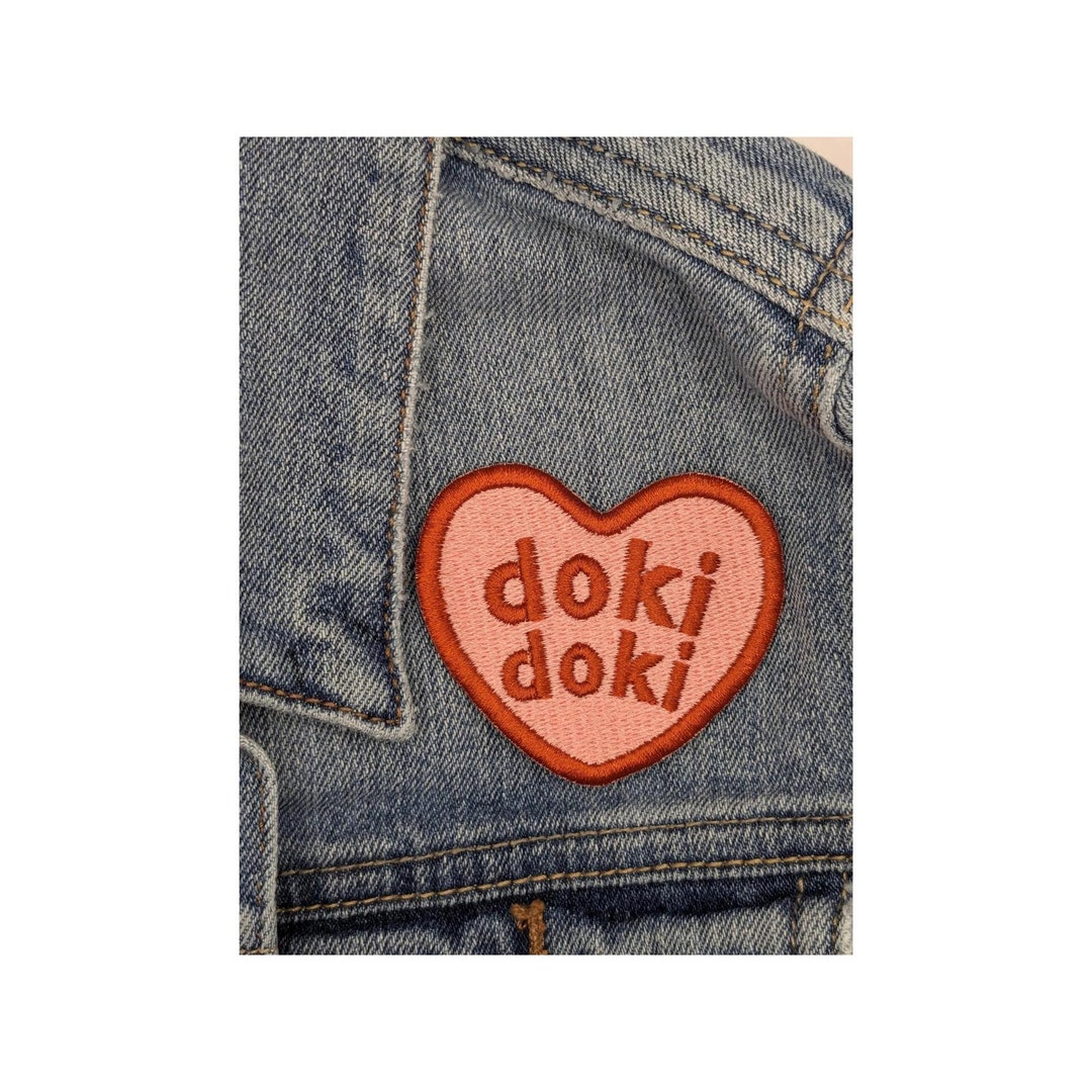 Doki Doki Heart Patch Machine Embroidered Sew on Patch - Etsy