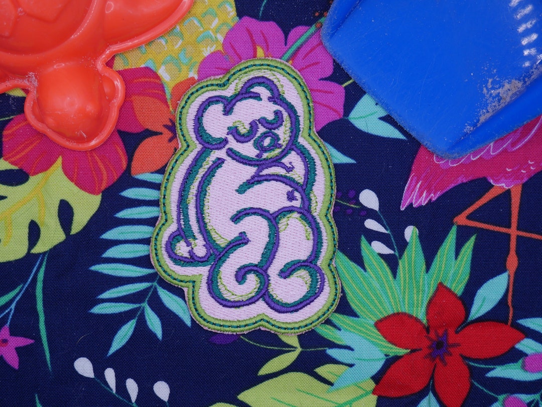 Absinthe Goo Bear Machine Embroidered Patch, Sew on Embroidery ...