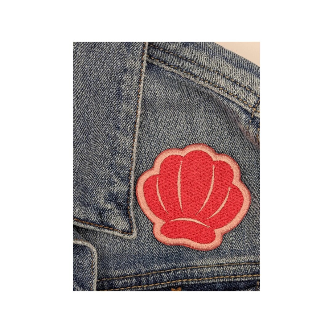 Pink Shell Patch Seashell Machine Embroidered Patch Iron On, Sew on ...