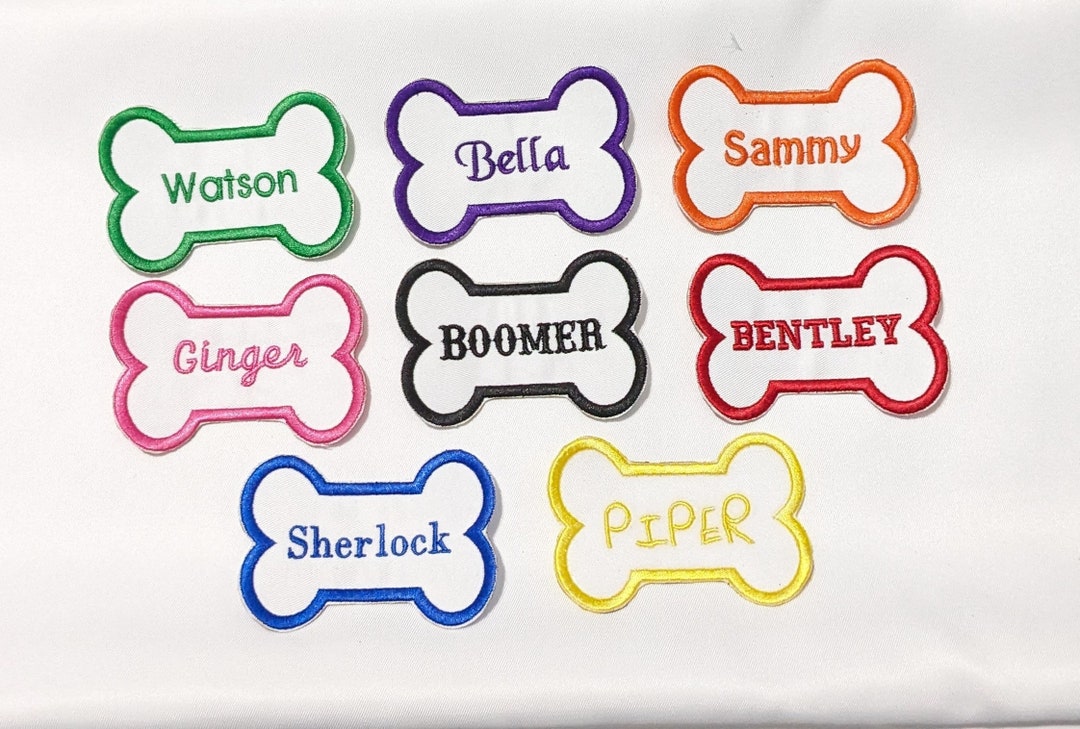 Custom Dog Bone Machine Embroidered Patch Sew On, Pick Your Color, Pick ...
