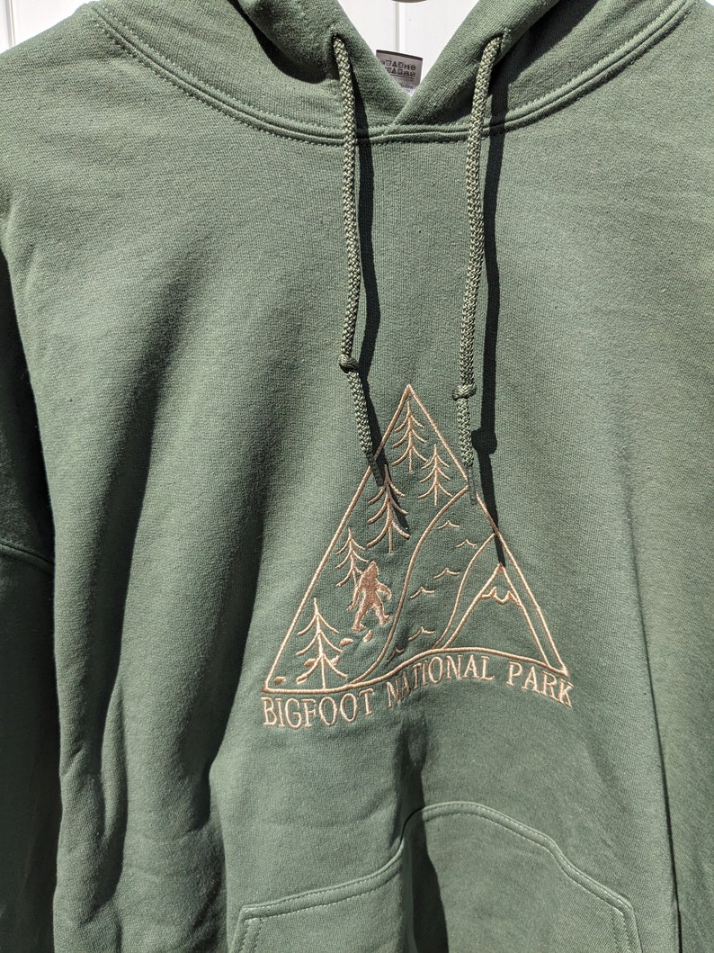 Bigfoot National Park Embroidered Pullover Hoodie, Heavy Cotton ...