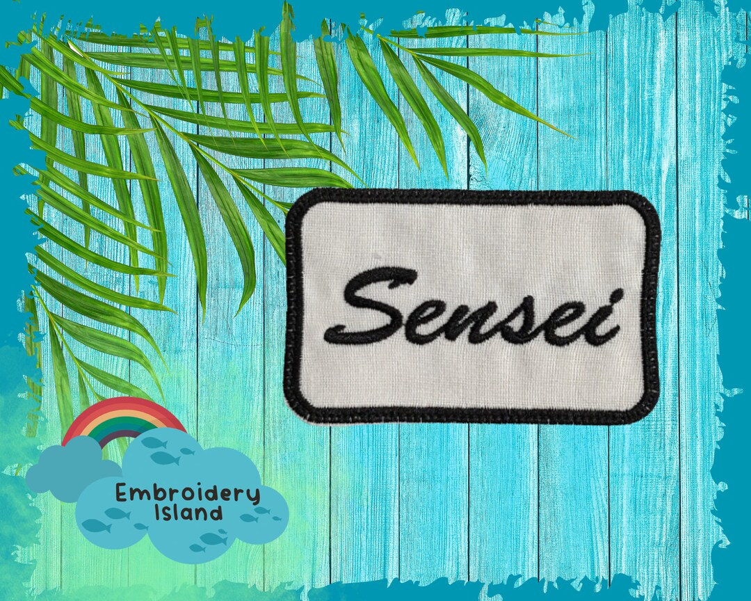 Sensei Name Tag Patch Machine Embroidered Sew on Name Badge - Etsy