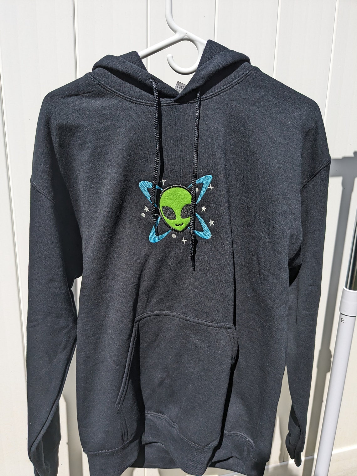 Cute Alien Extraterrestrial Embroidered Pullover Hoodie, Heavy Cotton ...