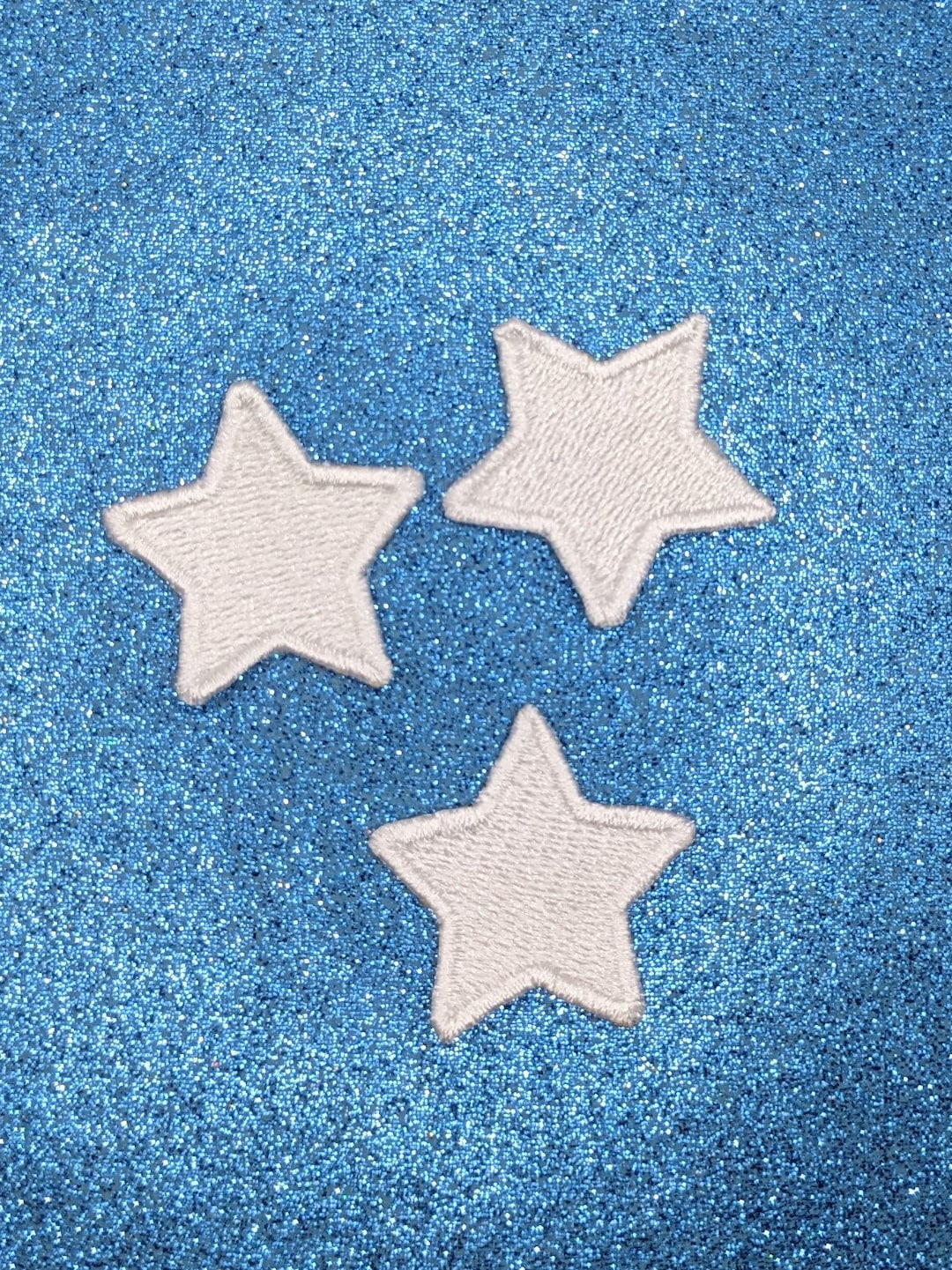 Three Cute Small White Stars Machine Embroidered Patchs, Set of (3) Sew ...