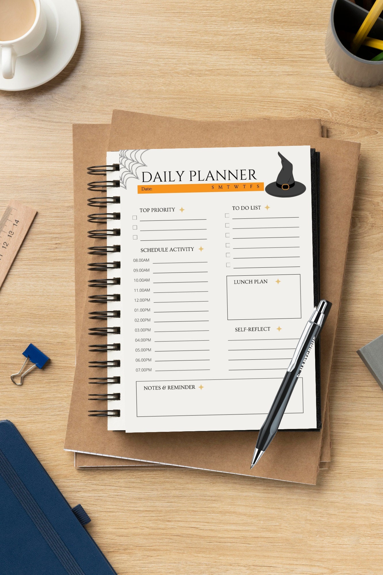 Daily Planner Printable, Instant Download, Minimal Productivity Planner ...