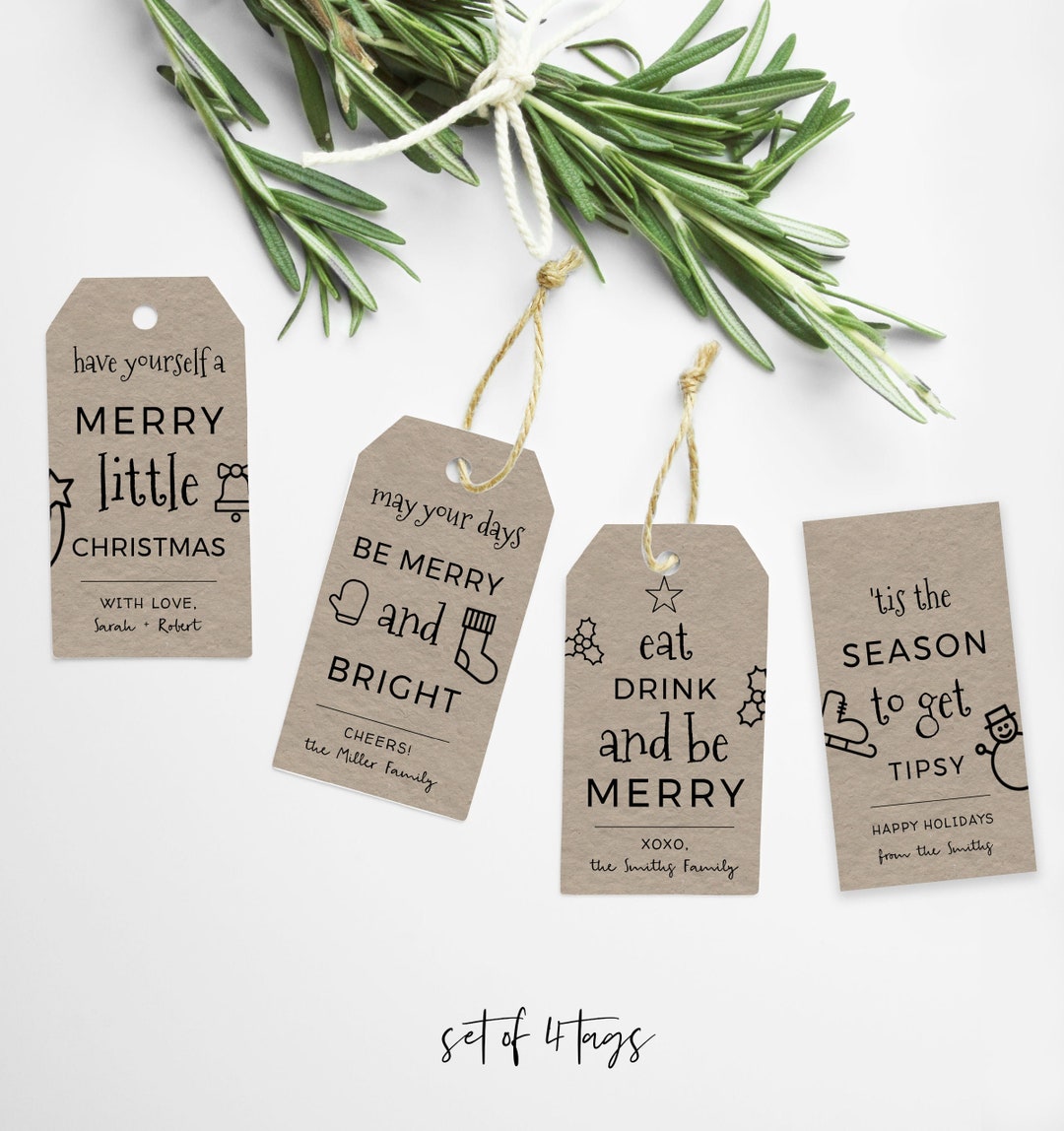 Rustic Christmas Gift Tag Printable Holiday Gift Tag - Etsy