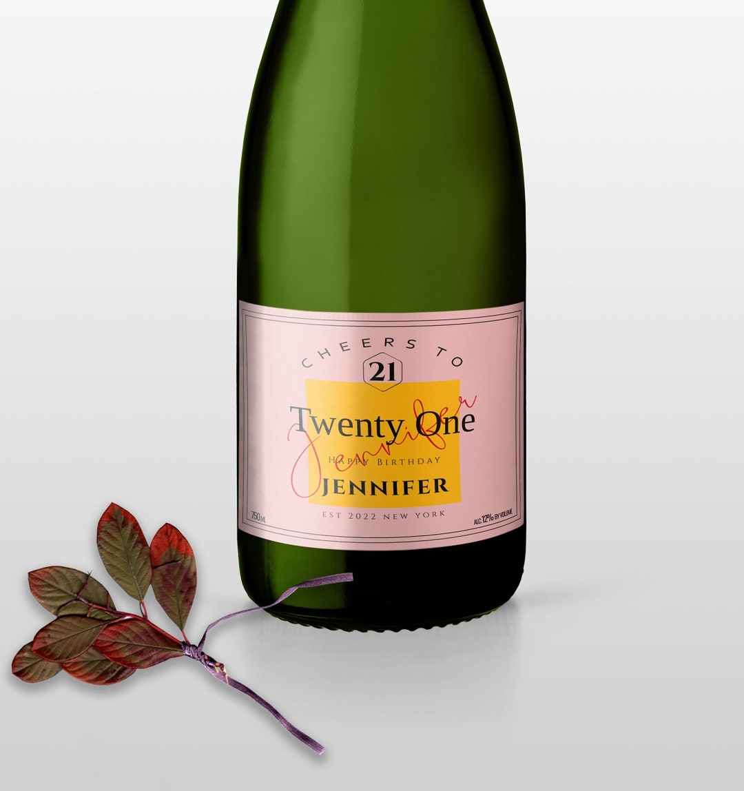 Personalized Champagne Labels, Printable Birthday Champagne Sticker ...