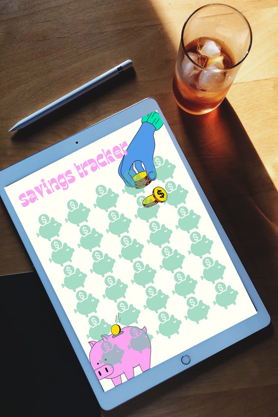 BLANK SAVINGS TRACKER Pdf Download Printable Goodnotes Planner - Etsy