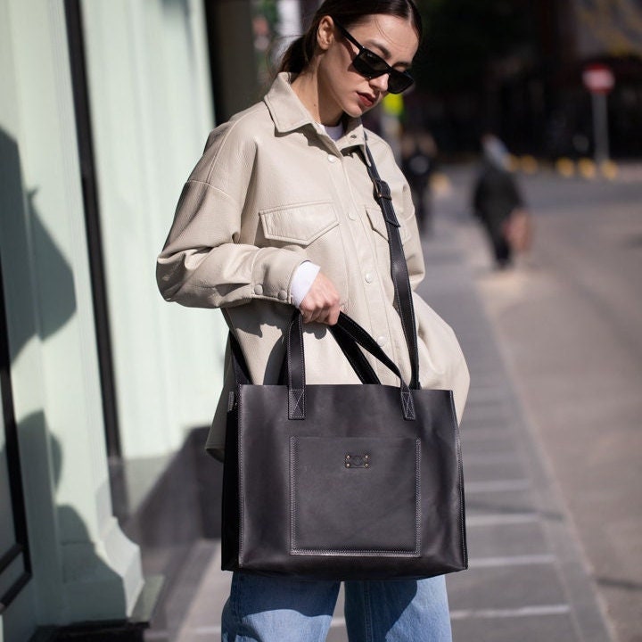 Large Leather Totes Full-grain Leather Tote Bags, Handmade Leather ...