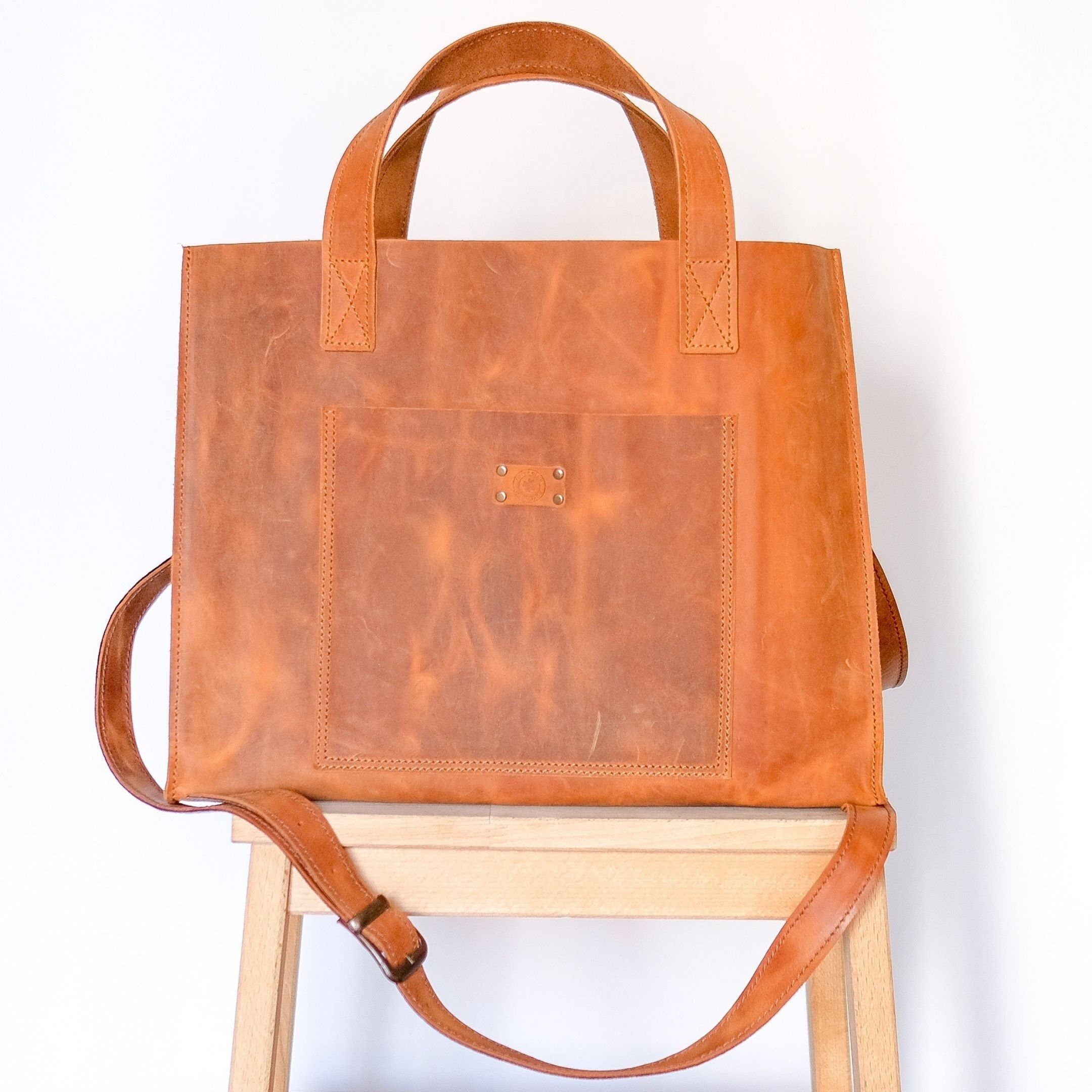 Leather Tote Bag Large Genuine Leather Tote Bag, Leather Maxi Tote Bag ...