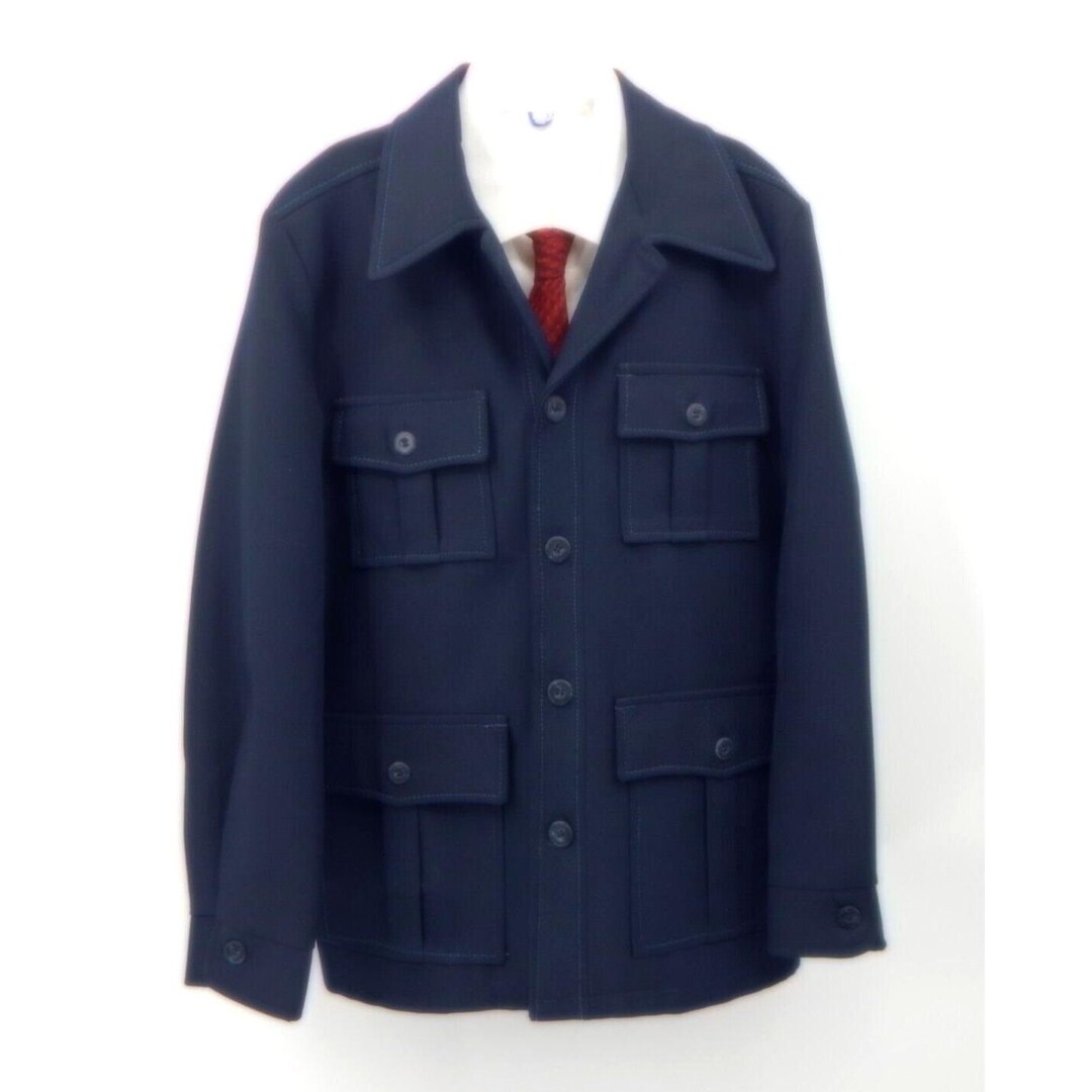 Vintage 70s JC PENNY Jacket Blazer Big Collar Polyester Patch Pockets ...