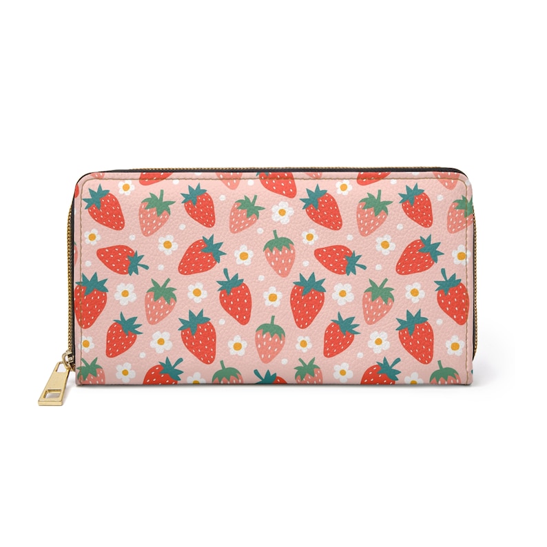 Floral Berry Wallet, Strawberry Wallet, Summer Wallet, Women Wallet ...