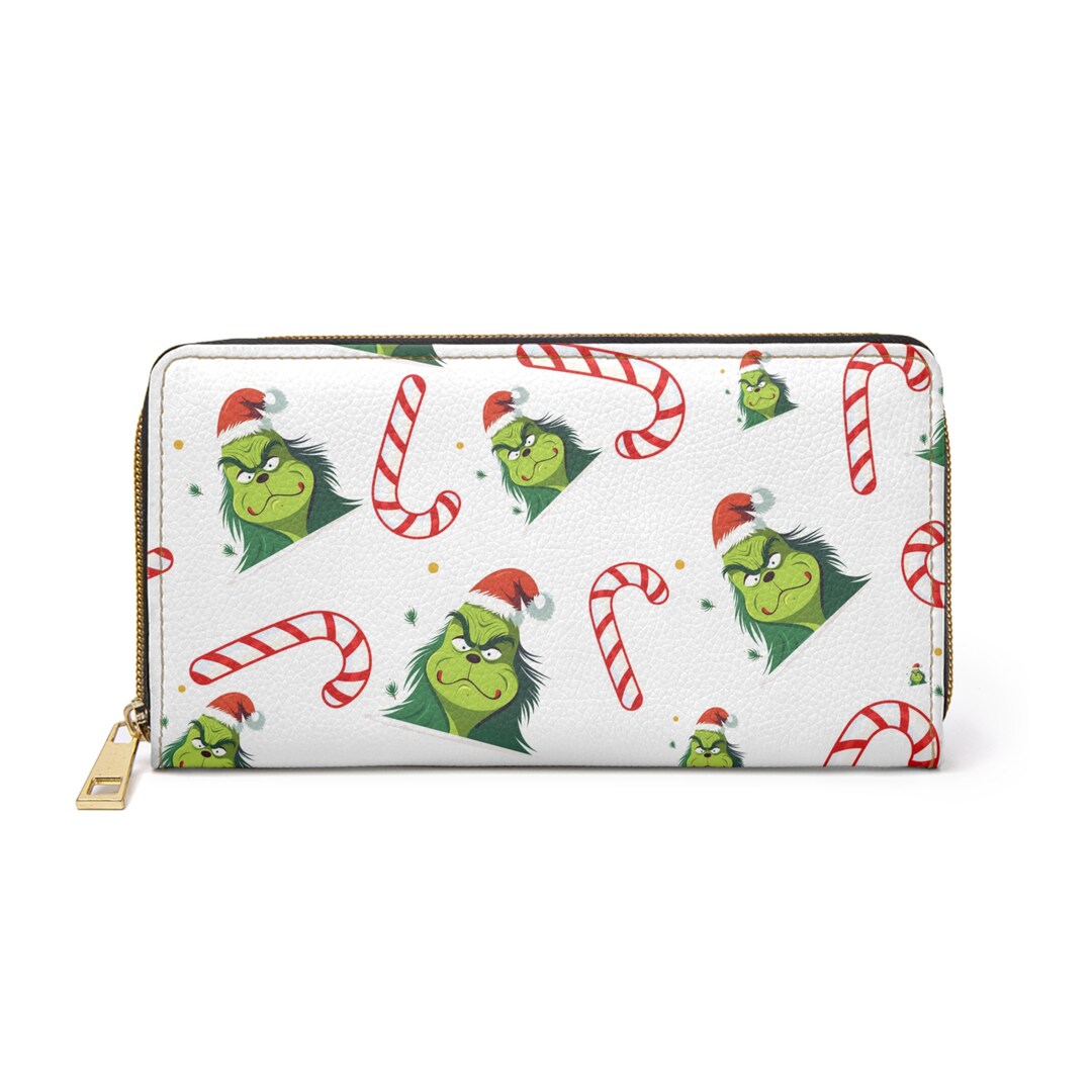 Grinch and Candy Cane Zipper Wallet,grinch Christmas Wallet,christmas ...