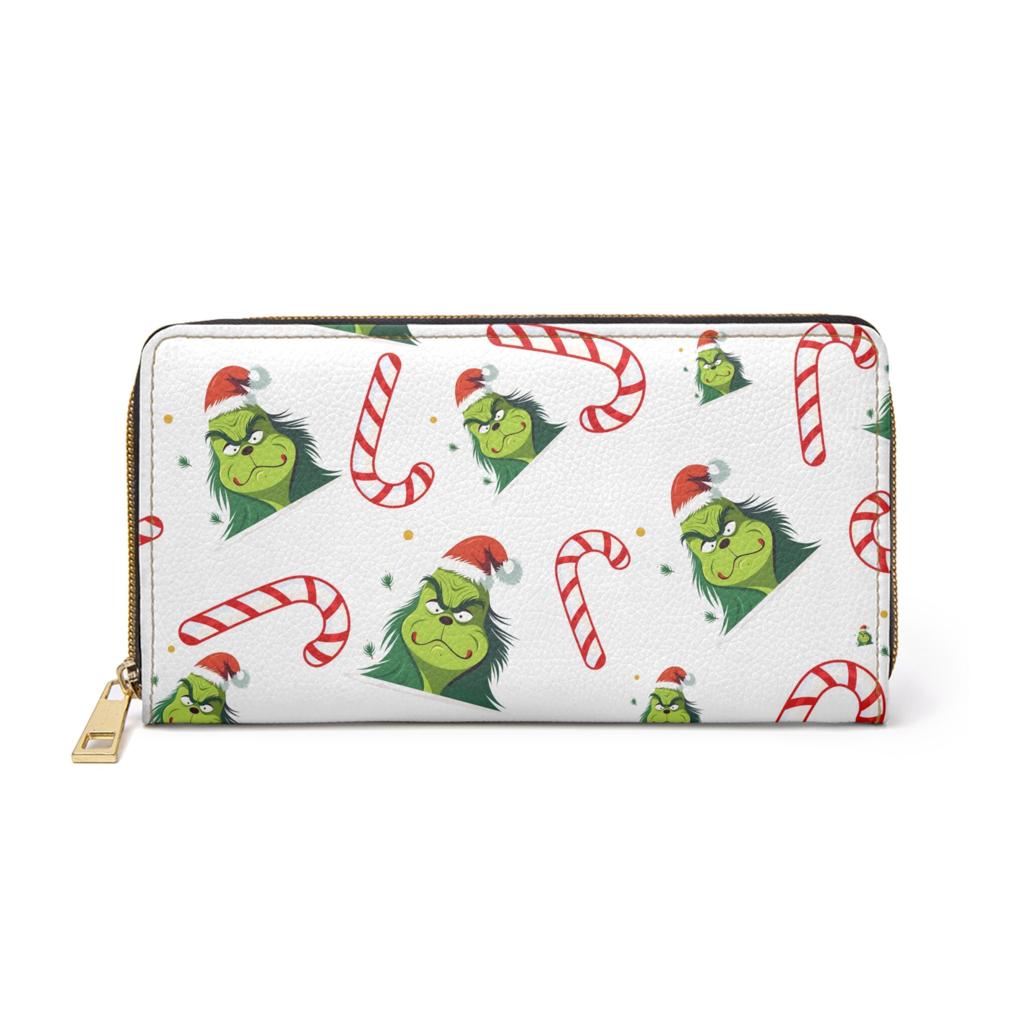 Grinch and Candy Cane Zipper Wallet,grinch Christmas Wallet,christmas ...