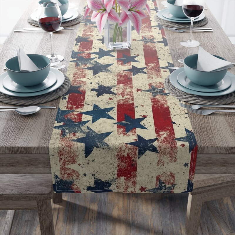 Patriotic Table Runner - Etsy