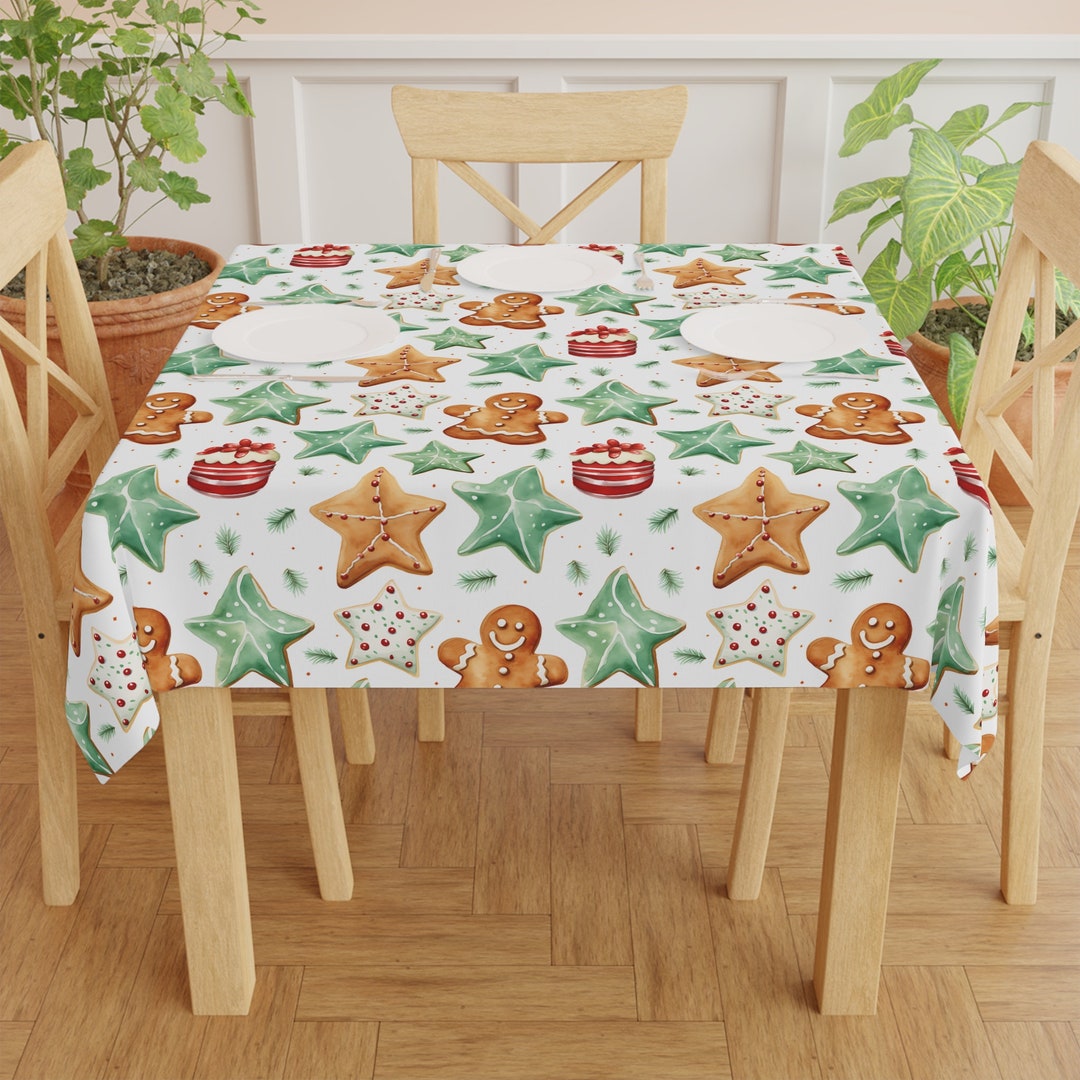 Christmas Cookies & Gingerbread Tablecloth, Christmas Table Cover ...